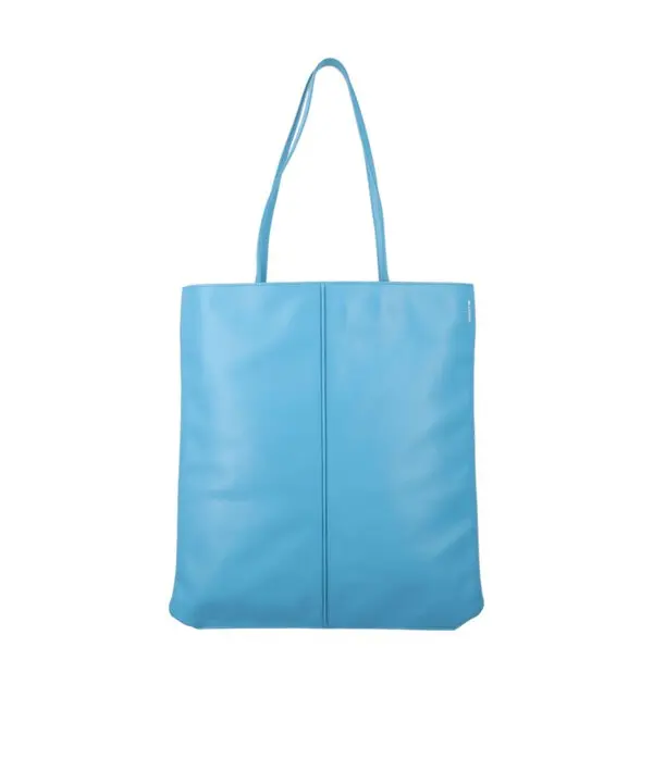 JIL SANDER Linea Leather Tote Bag - Blue