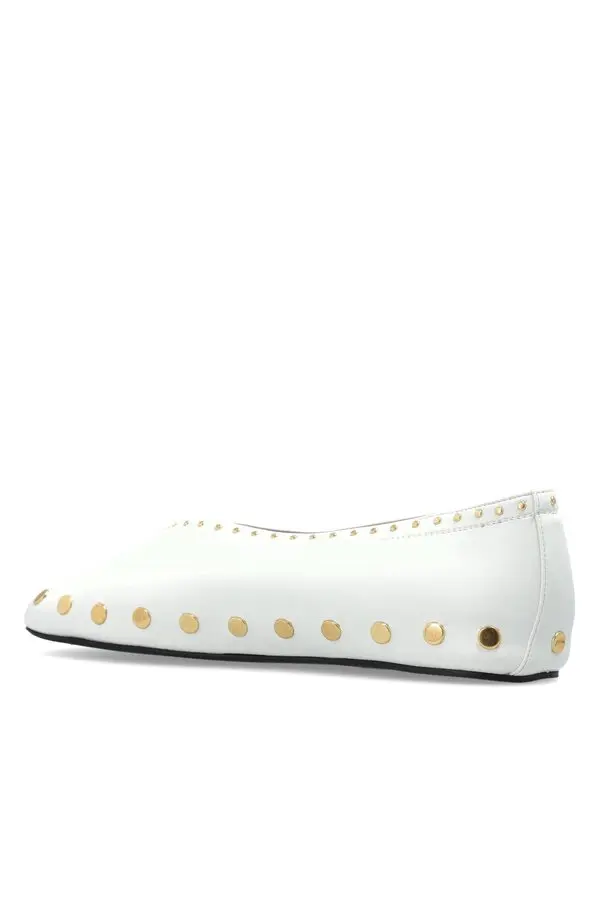 GANNI Jenny Ballerina With Stud Detailing - Egret
