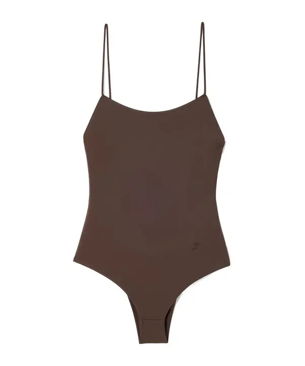 Jacquemus Ruffled Backless Swimsuit - Brown