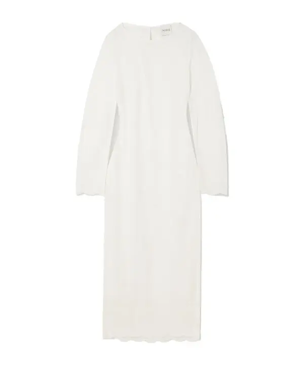 Posse Name Cove Embroidered Open-knit Cotton Kaftan - White