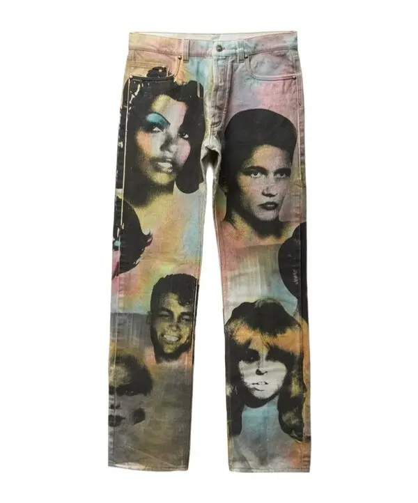 Versace Printed Straight Leg Jeans - Black