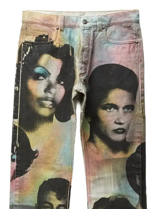Versace Printed Straight Leg Jeans - Black