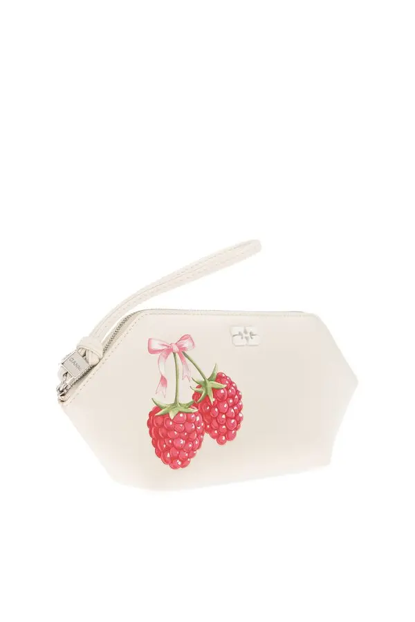 GANNI Bou Printed Pouch Bag - Cream