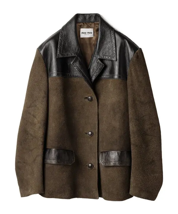 Miu Miu Panelled Long Sleeve Jacket