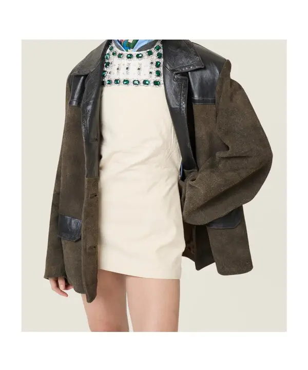 Miu Miu Panelled Long Sleeve Jacket