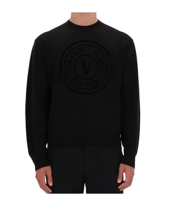 Versace Logo Detail Crewneck Jumper