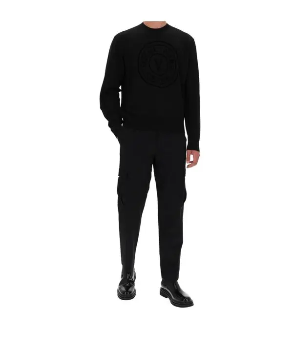 Versace Logo Detail Crewneck Jumper