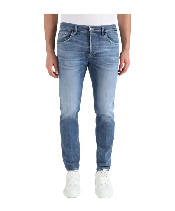 DONDUP Straight-leg Cuffed Jeans In Light Wash Denim - Blue