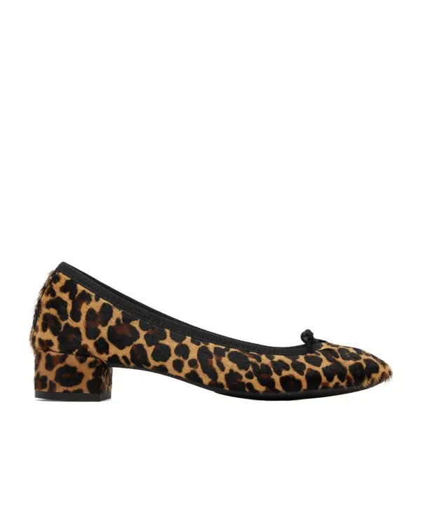 Repetto Camille Leopard Print Low Heels - Black