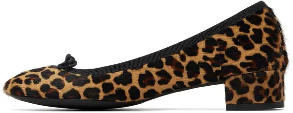 Repetto Camille Leopard Print Low Heels - Black