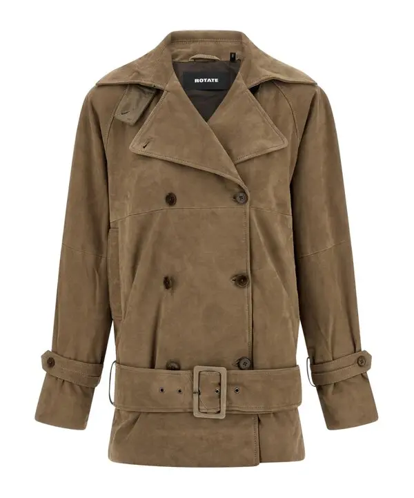 ROTATE BY BIRGER CHRISTENSEN Oversized Double-breasted Jacket With Belt