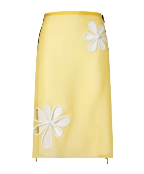 Fendi Floral Cut-out Midi Skirt - Yellow