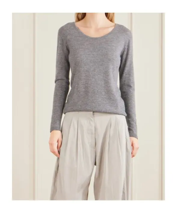 THE ROW Nezena Cashmere Sweater - Light Gray