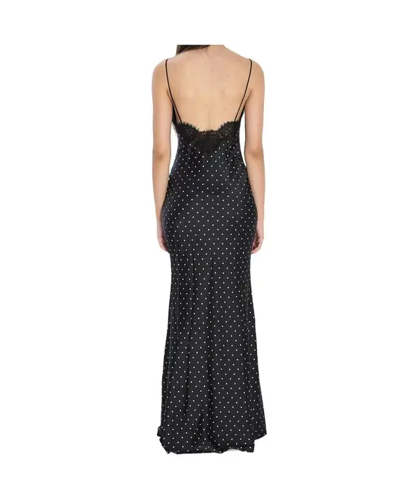 SELF-PORTRAIT Polka Dot Lace Maxi Dress
