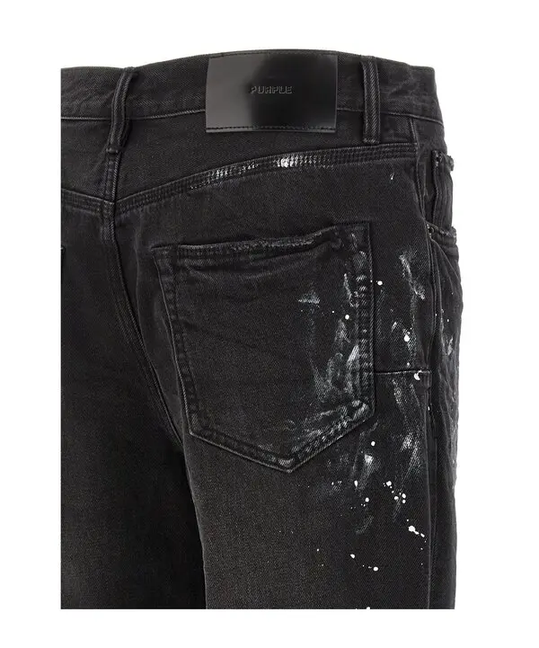 PURPLE BRAND Knee Slit Paint Jeans