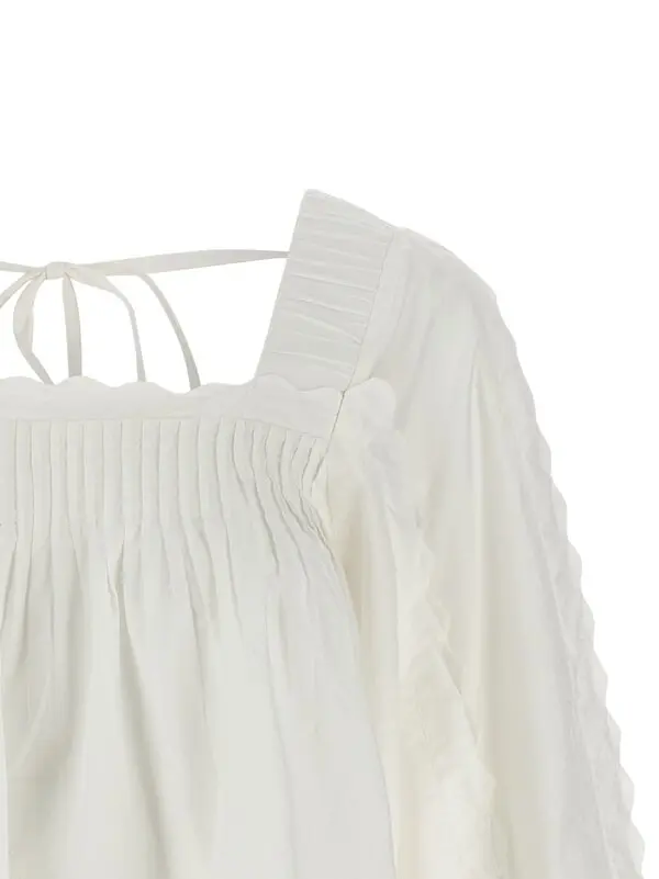 Farm Rio Smocked Sleeve Cotton Top
