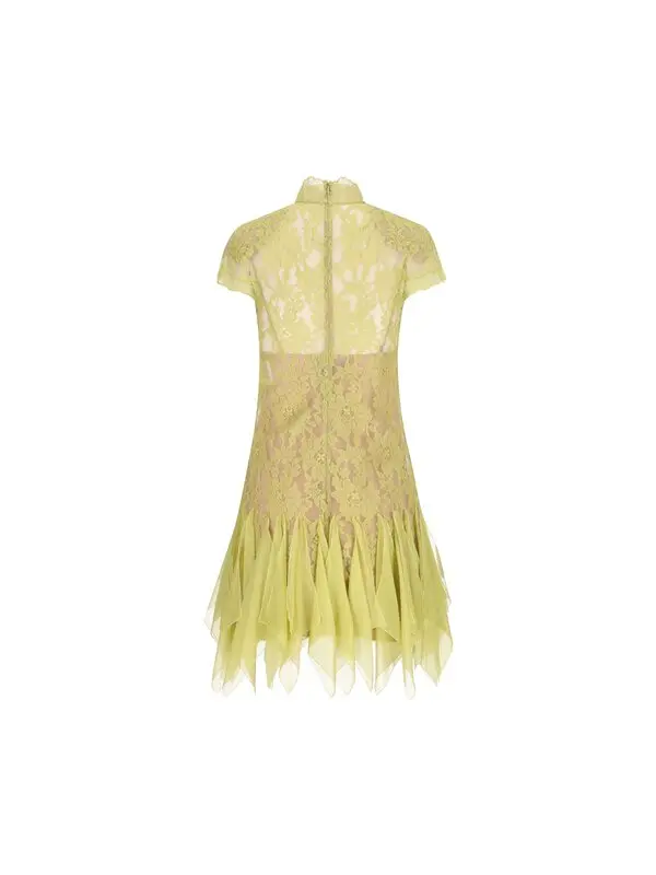 Valentino Garavani Lace Frayed-hem Short Dress