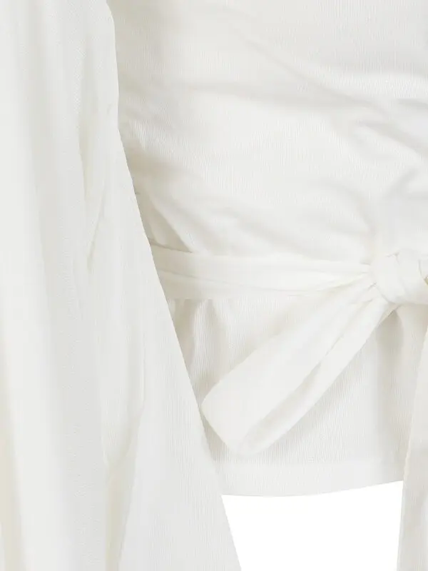 Jacquemus Long-sleeved Tie Blouse - White