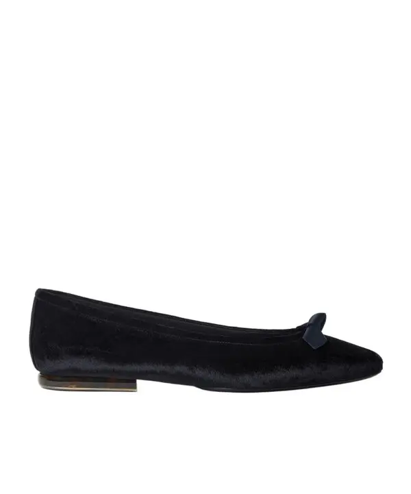 Loro Piana Bow Detail Ballerina Flats - Black