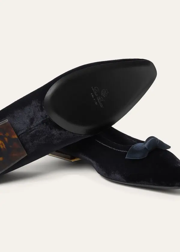 Loro Piana Bow Detail Ballerina Flats