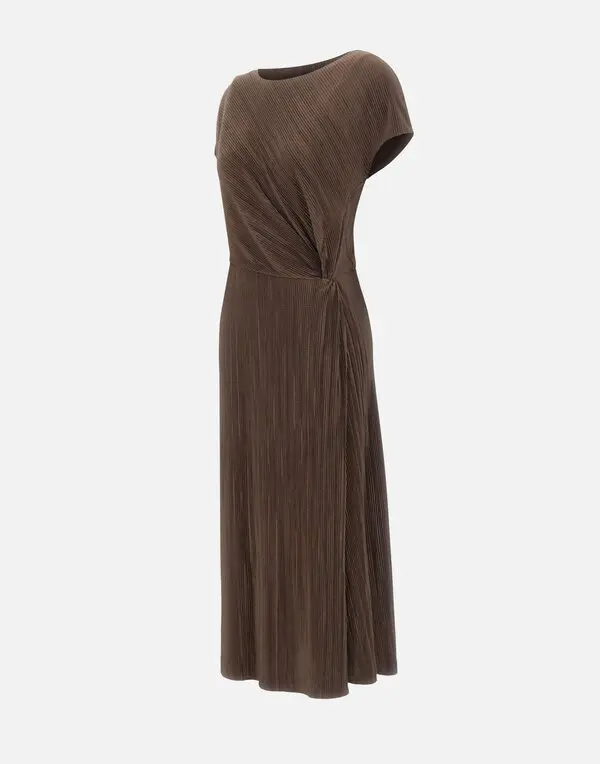 Vince Pleated Knot-waist Midi Dress