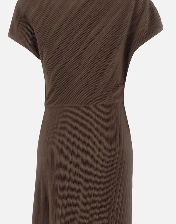 Vince Pleated Knot-waist Midi Dress
