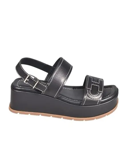 Hogan Buckled Wedge Platform Sandals - Black