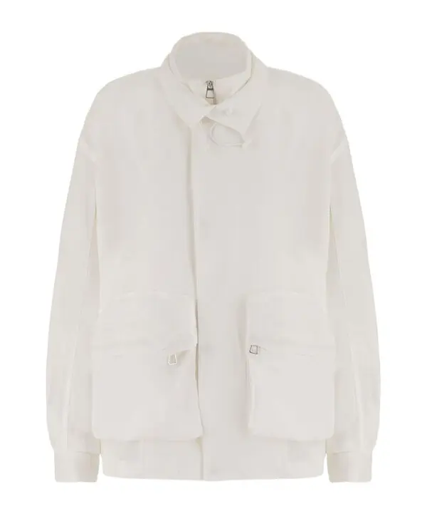 THE FRANKIE SHOP Acetate-blend Jacket With Large Pockets - White