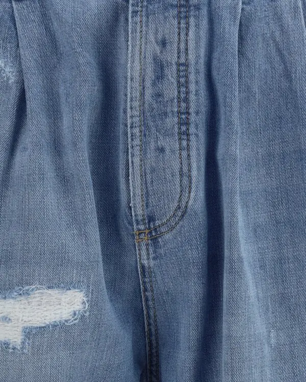 Brunello Cucinelli Distressed Pleated Jeans