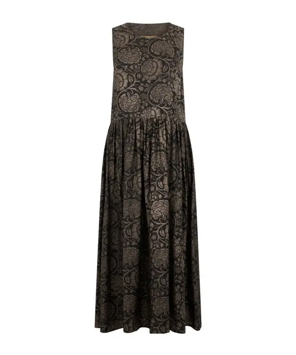 UMA WANG Sleeveless Printed Maxi Dress With Pleated Hem - No