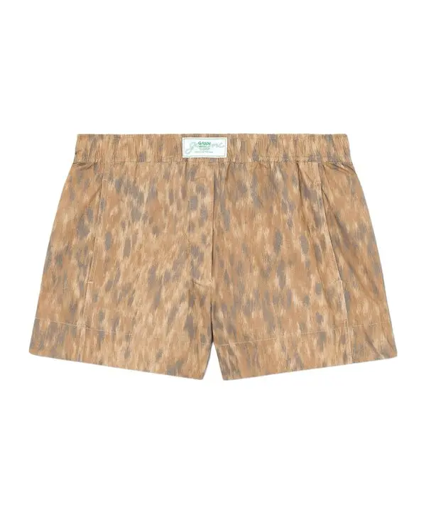 GANNI Printed Shorts - Nude