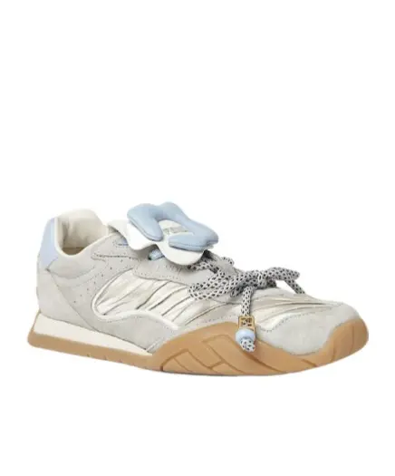 Fendi Wave Pulse Sneakers With Floral Detail - Grey