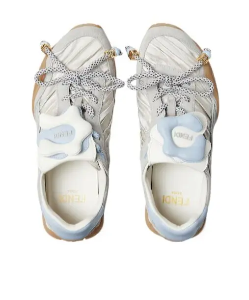 Fendi Wave Pulse Sneakers With Floral Detail - Grey