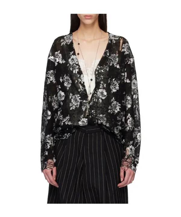 R13 Printed Floral Cardigan