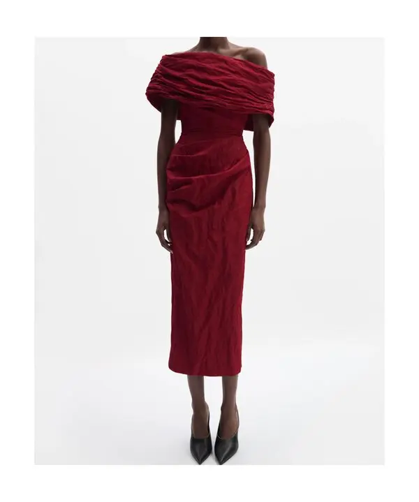 Magda Butrym Draped Off-the-shoulder Maxi Dress