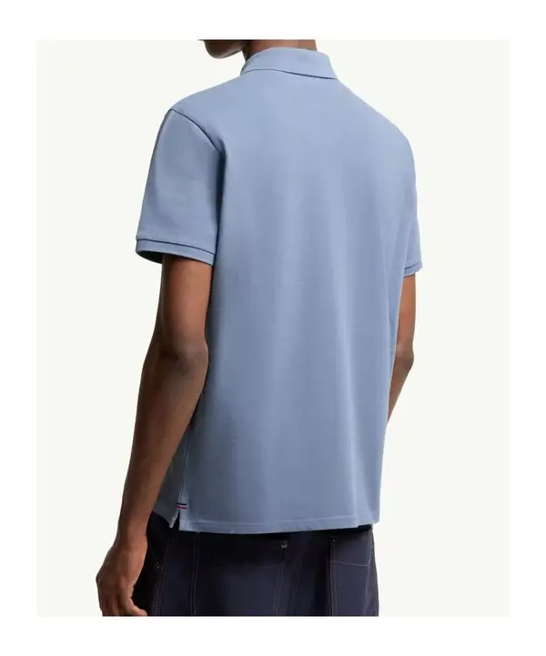 Moncler Logo Patch Short-sleeved Polo Shirt - Blue