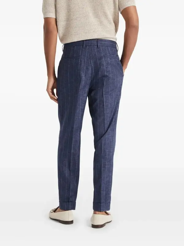 Brunello Cucinelli Tailored Striped Trousers - Blue
