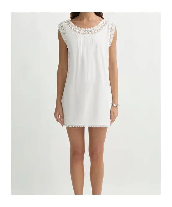 Posse Danielle Lace-trimmed Cotton Mini Dress