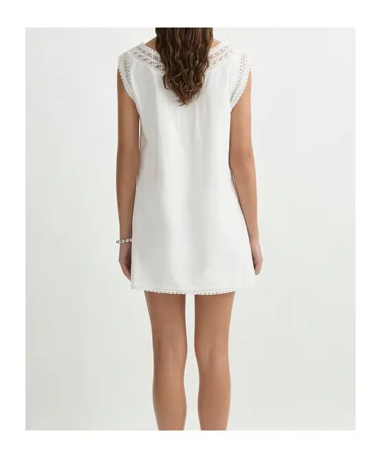 Posse Danielle Lace-trimmed Cotton Mini Dress