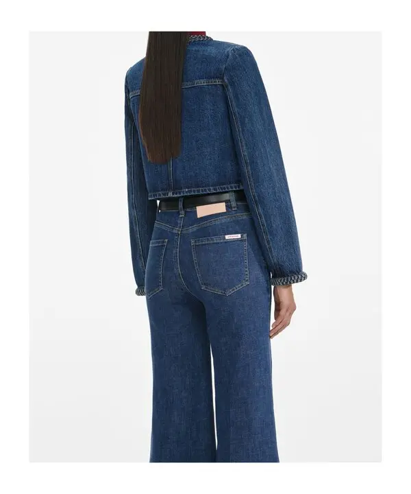 SELF-PORTRAIT Braided-trim Denim Jacket