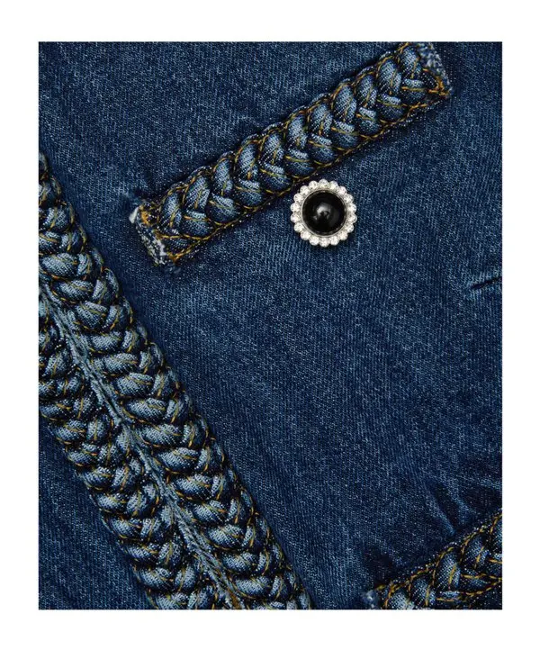 SELF-PORTRAIT Braided-trim Denim Jacket