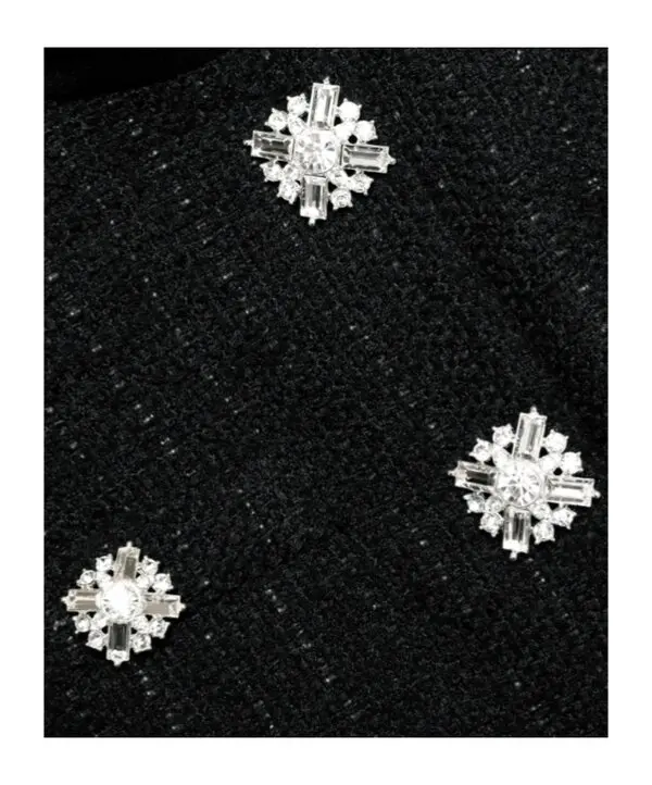 SELF-PORTRAIT Embellished Midi Dress With Diamanté Button Detail