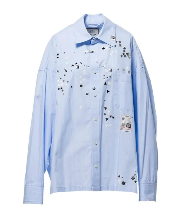 Mihara Yasuhiro Striped Shirt With Stud Embellishments