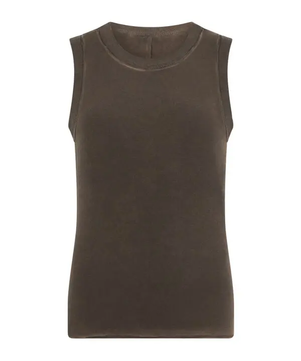 UMA WANG Sleeveless Crew Neck Vest - Brown