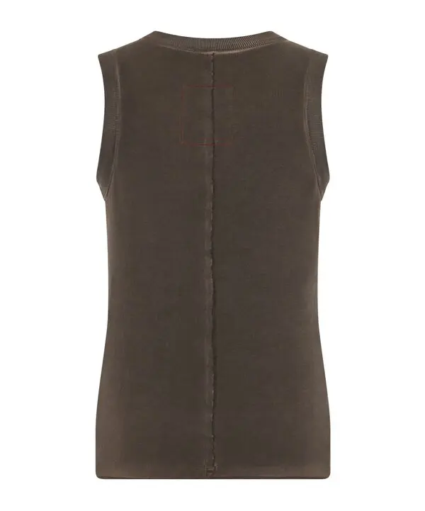UMA WANG Sleeveless Crew Neck Vest - Brown