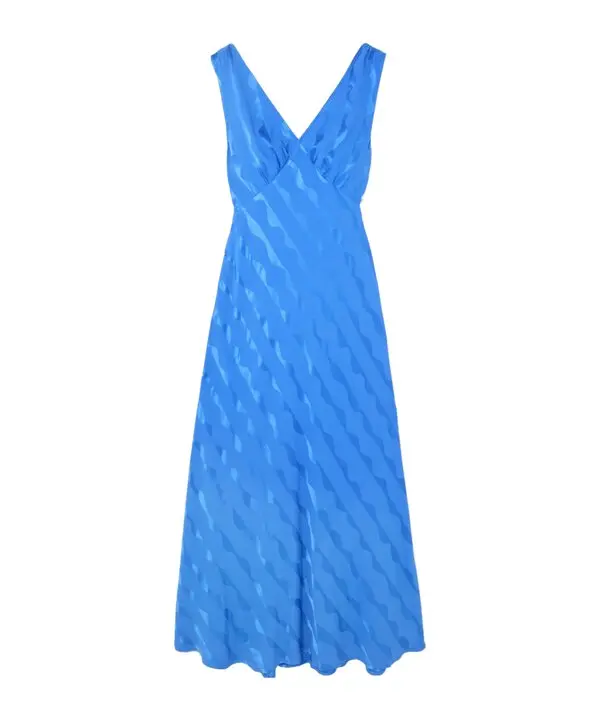 Rixo Jacquard Midi Dress - Blue