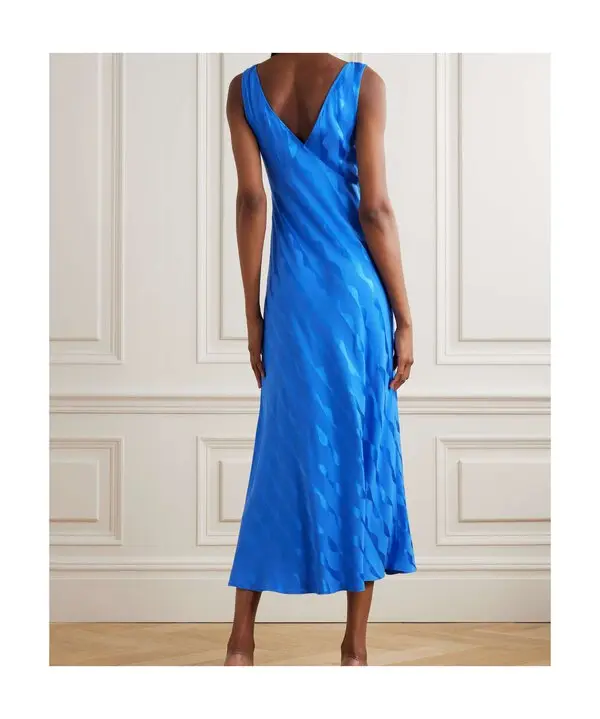 Rixo Jacquard V-neck Midi Dress