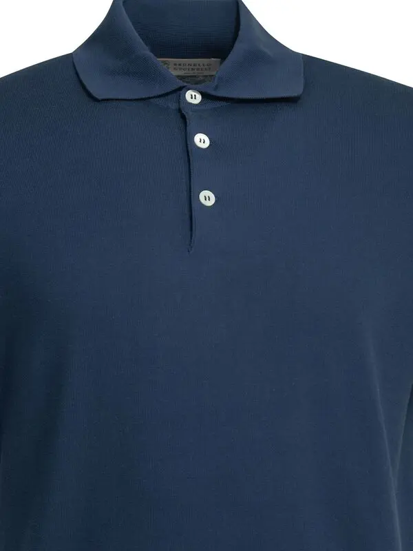 Brunello Cucinelli Short-sleeved Polo Shirt - Blue