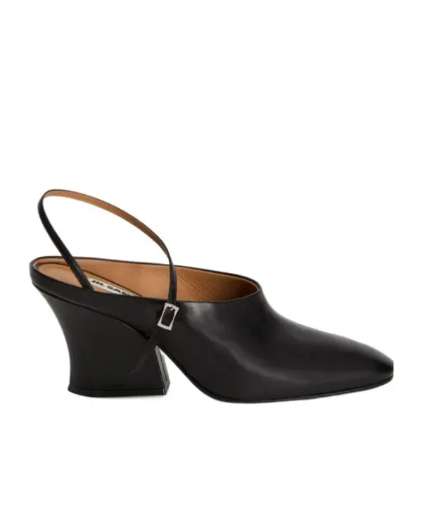JIL SANDER Slingback Heeled Sandals - Black