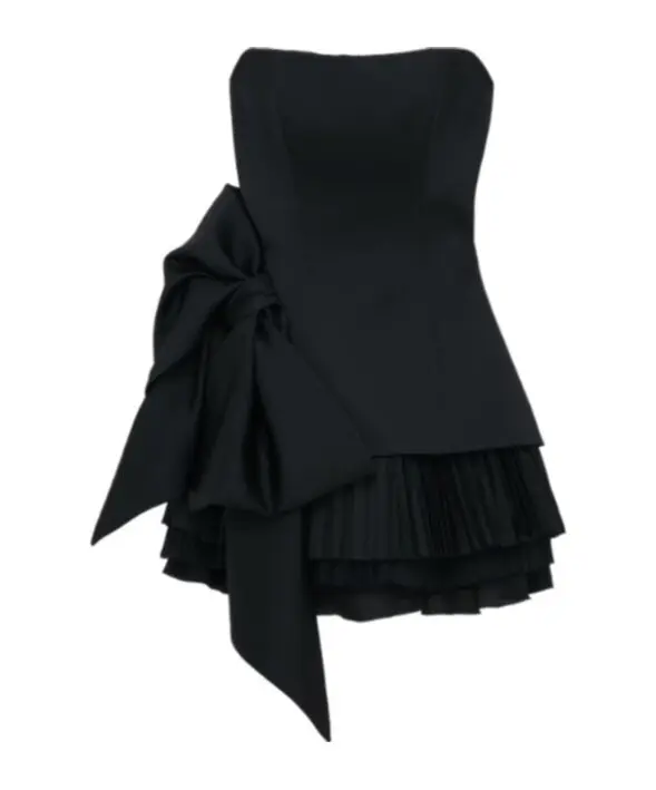 Alexander McQueen Bow-detail Pleated Mini Dress
